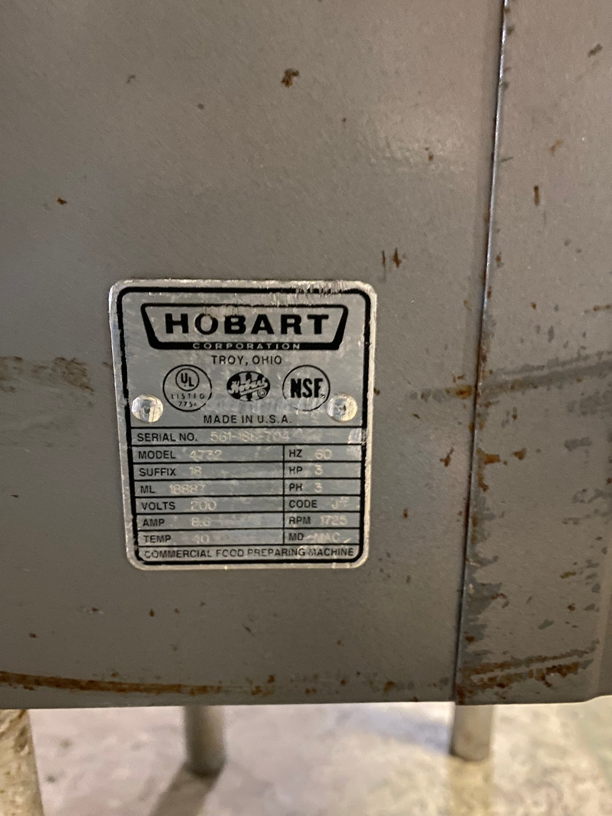 Used Hobart Meat Grinder Model 4732 — S&P Equipment